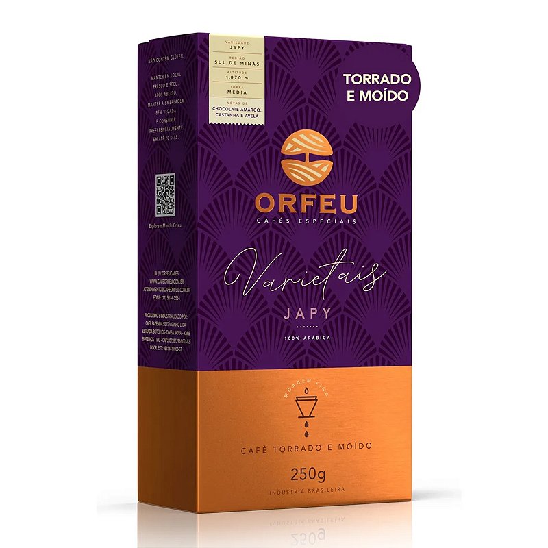 Café Orfeu Torrado E Moído Linha Varietais Japy 250g - Locafé Profissional