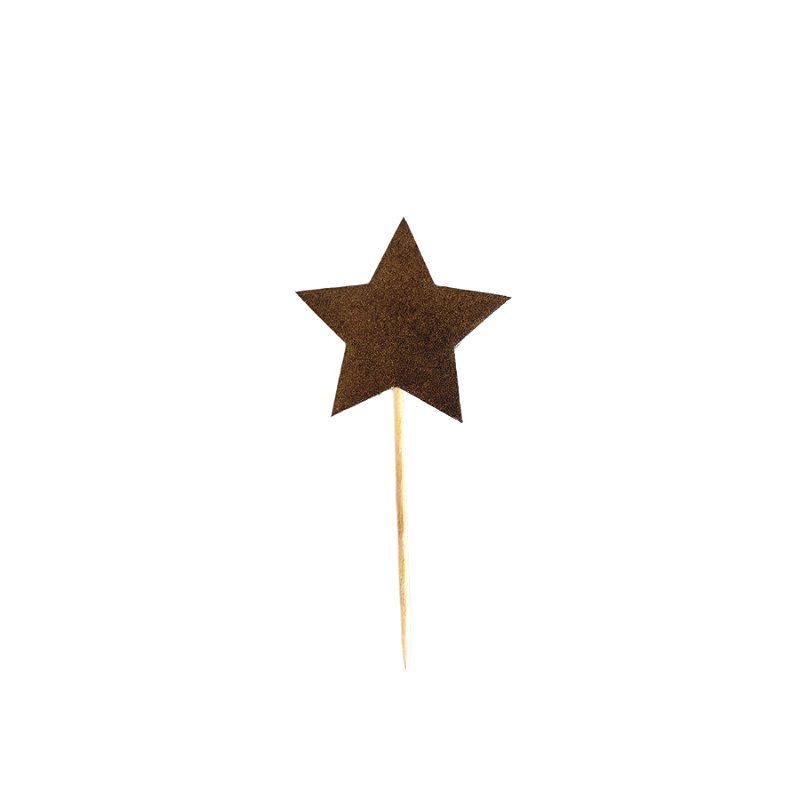 Pick Decorativo - Estrela Marrom - 12 unidades - Miss Embalagens ...