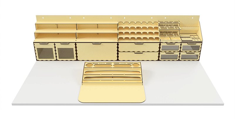 Organizador Modular em MDF com 8 Módulos 2 Andares - MOB Módulos