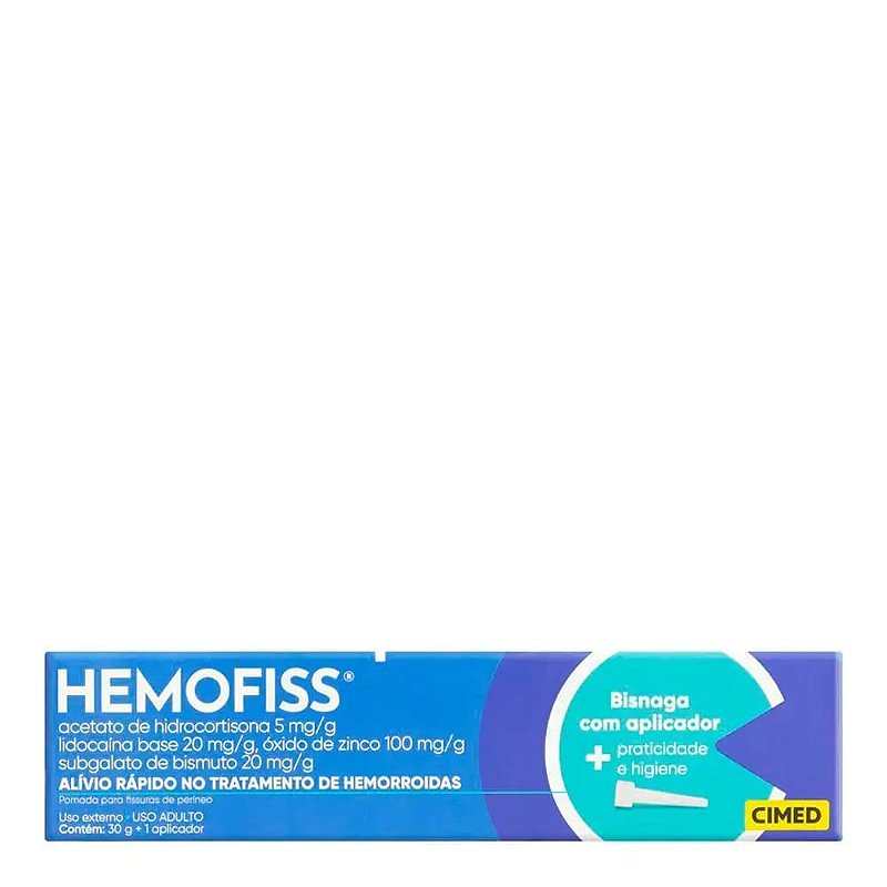 Hemofiss 5mg/g + 20mg/g + 100mg/g + 20mg/g Cimed 30g Pomada com 1 ...