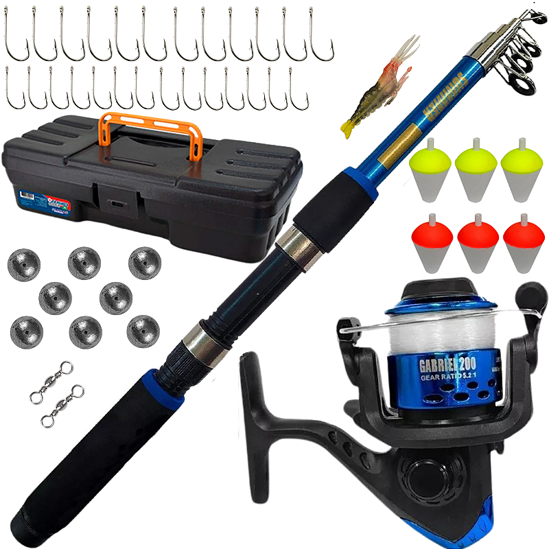 Kit De Pesca Completo 1 Vara 1,70m + 1 Molinete + Itens - SUMMER PESCA E CAMPING