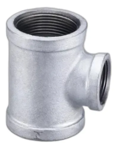 Conexão Galvanizada TEE Fêmea com Redução - Tudo em Automação Industrial