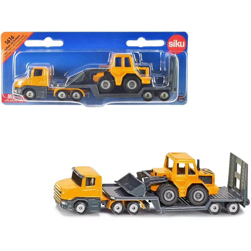 Miniatura Caminhão Prancha Com Pá Carregadeira Siku 1/55 - Drive Collection