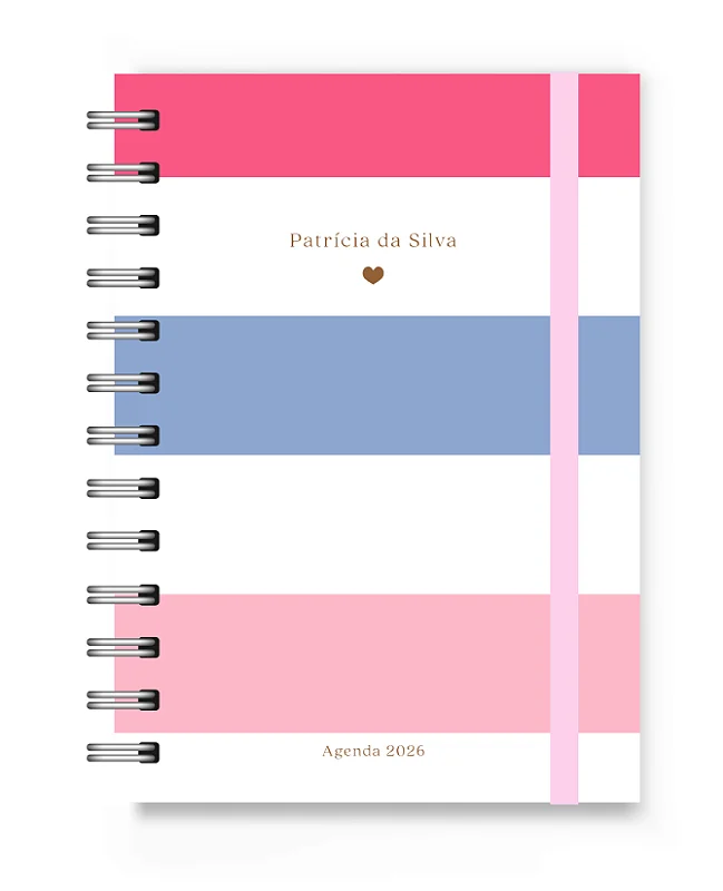 Mini Agenda 2026 Personalizada Listras | Um Dia por Página | Com Nome ...