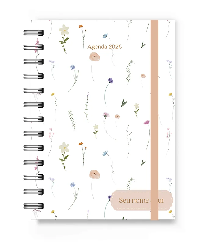 Mini Agenda 2026 Personalizada Floral Delicado | Um Dia por Página ...