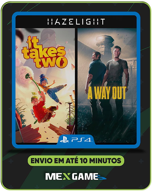 PACOTE HAZELIGHT (IT TAKES TWO + A WAY OUT) - PS4 - MÍDIA DIGITAL - Mex ...