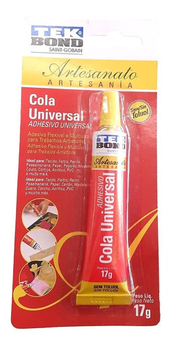 Cola Universal Tekbond 17 Gramas Artesanato - SRM UTILIDADES