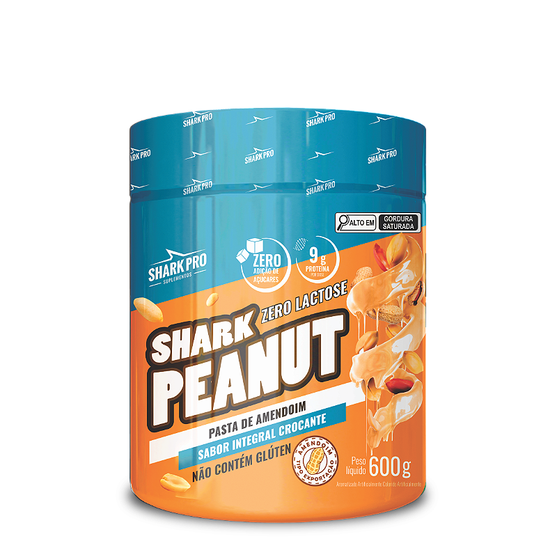 PASTA DE AMENDOIM INTEGRAL CROCANTE 600G - Shark Pro