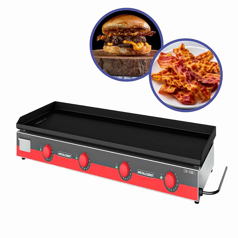 Chapa Churraqueira Chapeira Profissional Eletrica 1,5 Metro Metalcubas ...