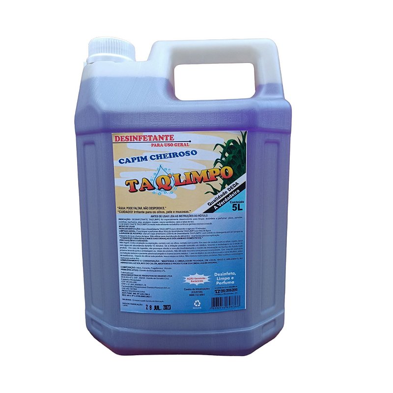 Desinfetante Capim Cheiroso 5L | Frescor Herbal e Ação Germicida ...