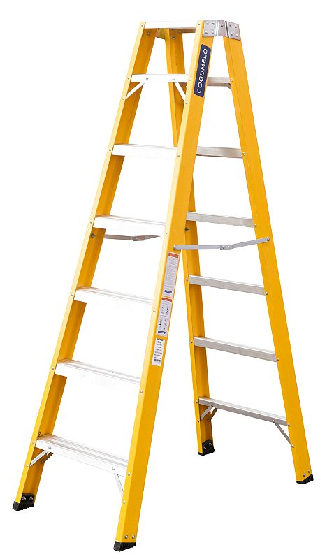 ESCADA COGUMELO FIBRA DE VIDRO TESOURA TF-6A AMARELA - Escada Sudeste