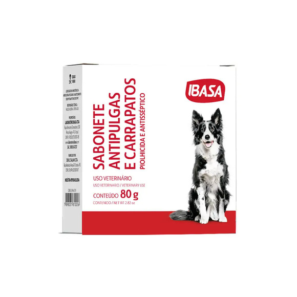 Sabonete Antipulgas e Carrapatos Ibasa 80g - Curral Veterinária