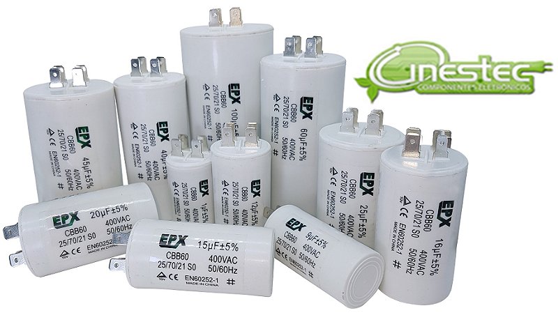 12uF X 450V CAPACITOR DE PARTIDA / PERMANENTE COM TERMINAL - CINESTEC
