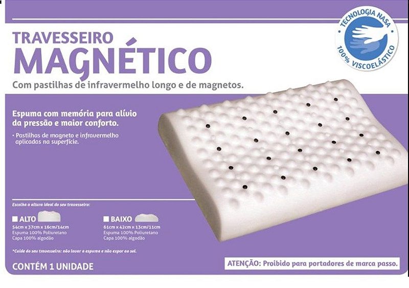 Travesseiro Magnetico Terapeutico Ortopedico Em Viscoelástico Perfil ...