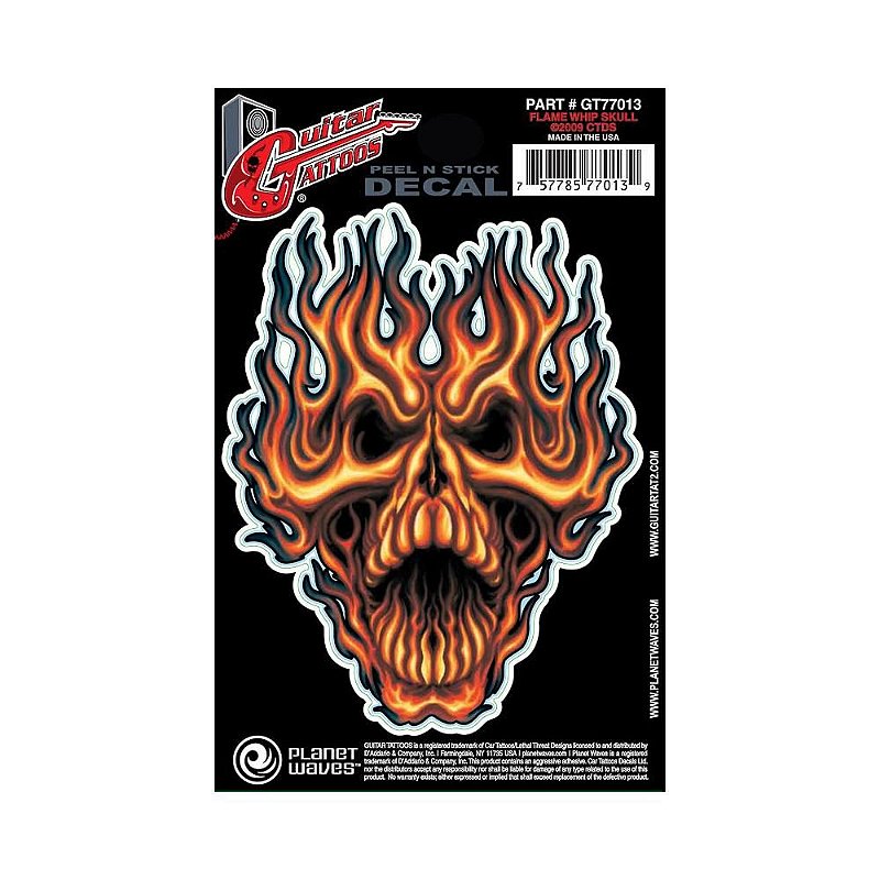 Adesivo Guitarra Flame Whip Skull Tattoo D Addario GT77013 [F035 ...