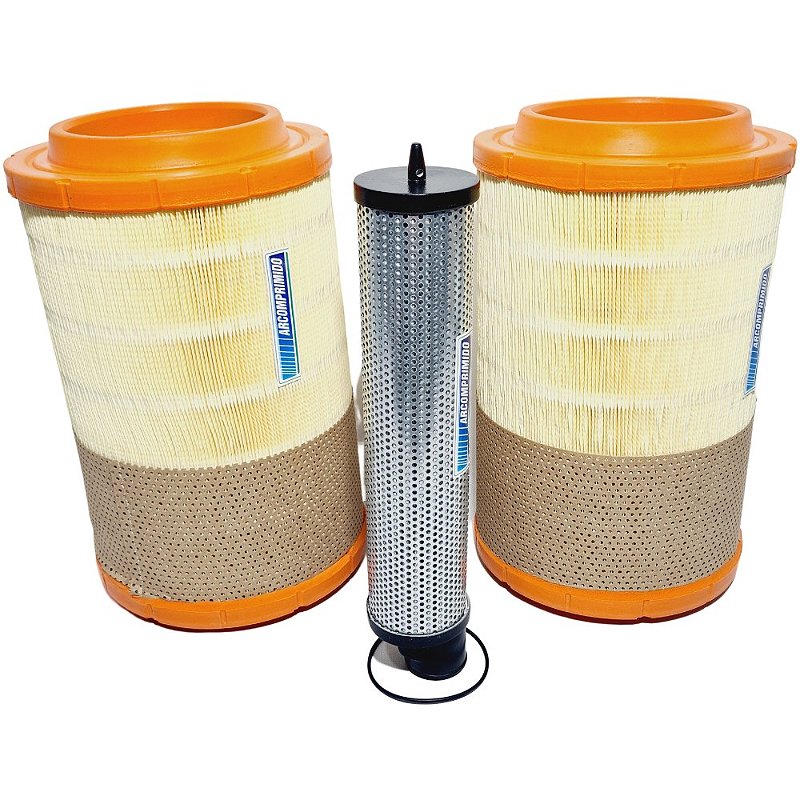 Kit 2 Filtros de Ar 1 Filtro de Óleo 2901109600 Atlas Copco ...