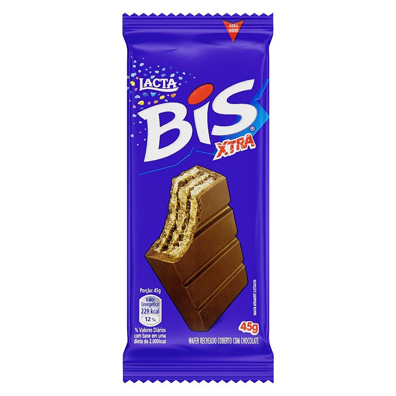 CHOCOLATE AO LEITE BIS EXTRA 45g - Planeta Bombom