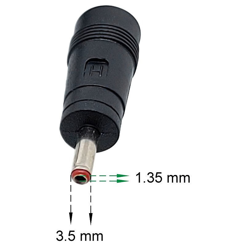 Plug P4 adaptador para P4 mini 3,5mm externo 1.35mm interno - Azob Eletrônicos - Curitiba - Rua ...
