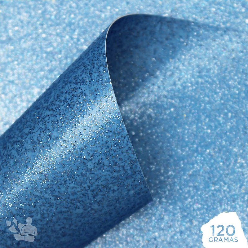Papel Glitter Adesivo - Azul Claro - A4 - SupperPapel | 11 anos!