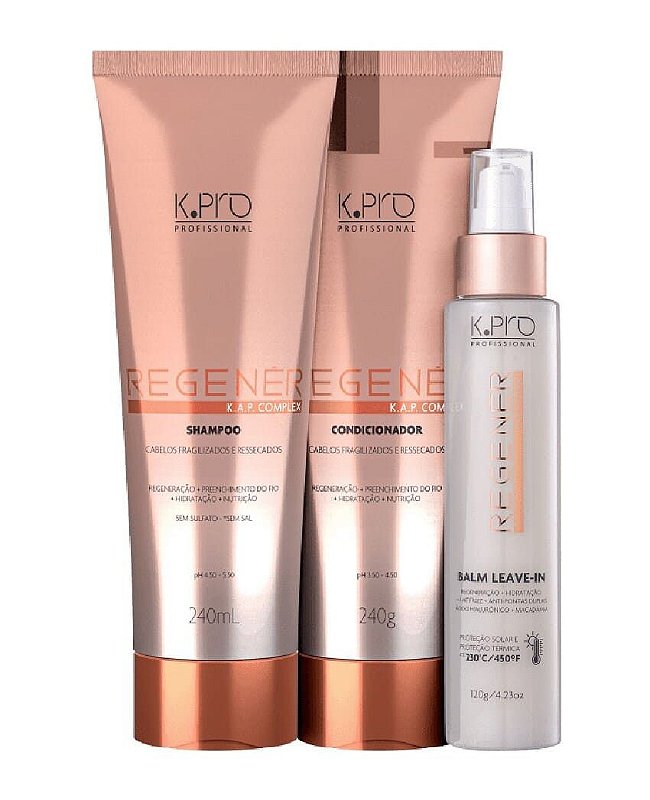 Kit Shampoo + Condicionador 240g + Balm Leave-in 120g K.Pro Regenér - Loja da Bela |Encontre os ...