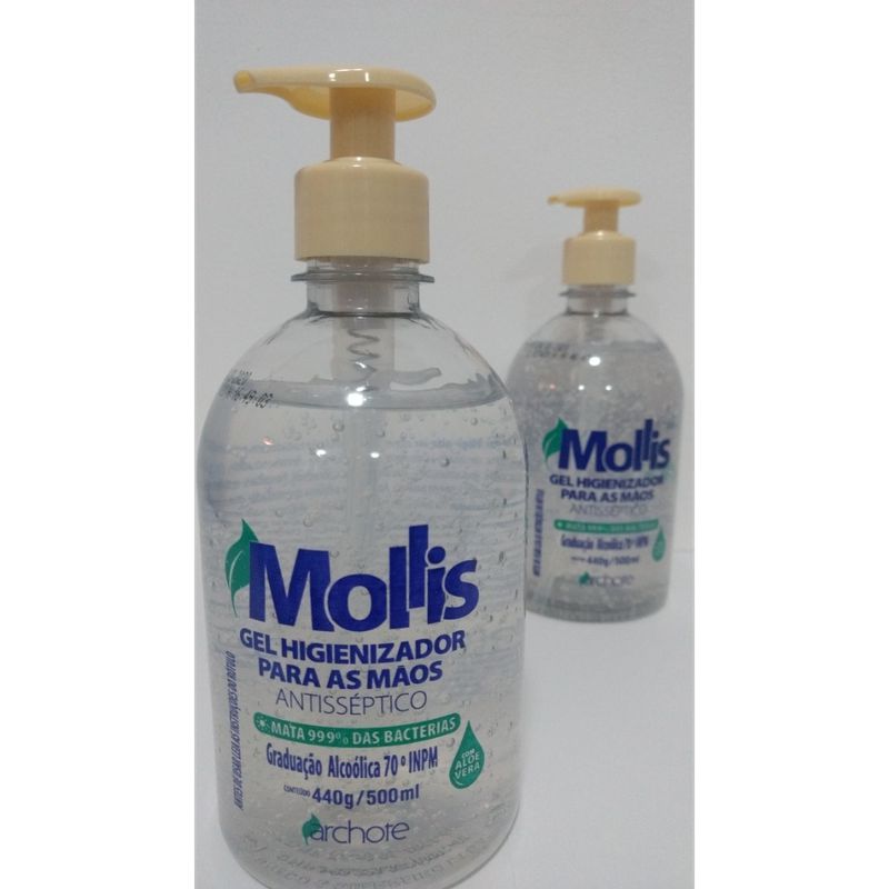 ARCHOTE ALCOOL MOLLIS GEL HIGIENIZADOR 70% PARA MAOS 440 GRAMAS - NAHERA