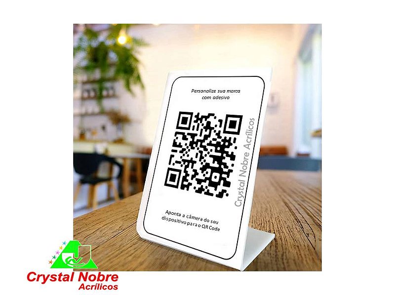 Placa De Mesa QR Code Crystal Nobre Acrílicos - Crystal Nobre Acrílicos