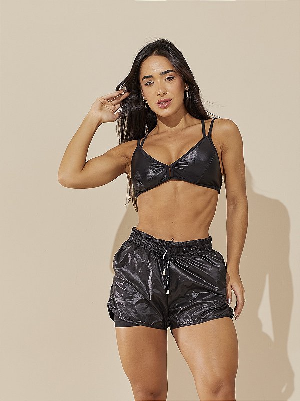 Short Nylon Puxador Lateral - Fluido Fit