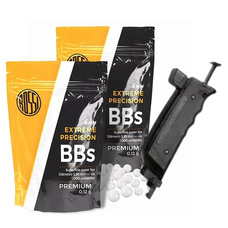 Kit 2 Packs BBs 0,12g 1000 Un Extreme Precision + Speed Loader Rossi ...