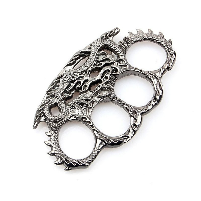 Soco Inglês Dragão de Fogo em Aço Prateado - LOJA WWART - Tático ...