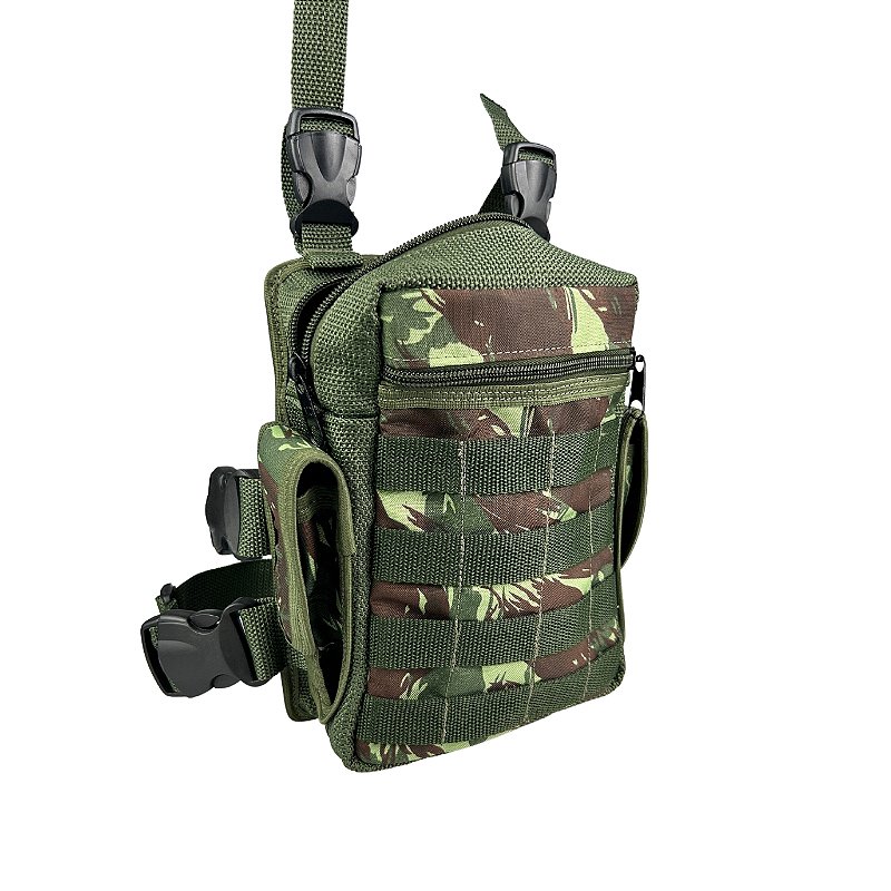 Bornal de Perna Camuflado 4 Compartimentos Ziper Frontal - LOJA WWART ...