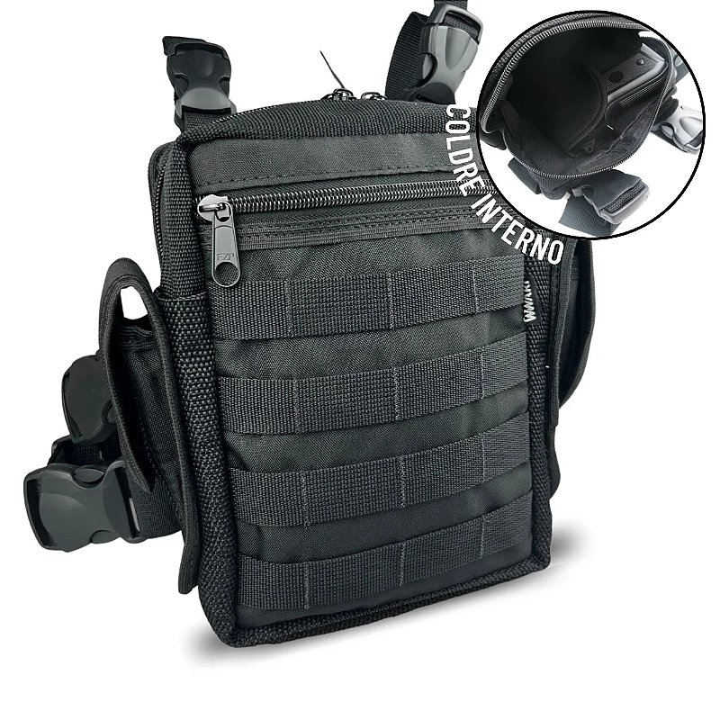 Bornal de perna Tático 4 Compartimentos + Coldre - Canhoto - LOJA WWART ...