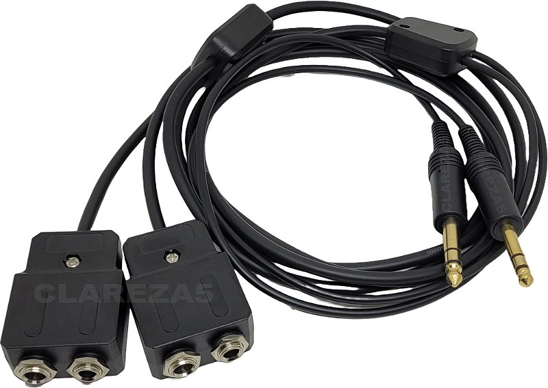 Cabo Splitter Duplica Entrada Fones Avião Aeronave - CLAREZA 5 ...