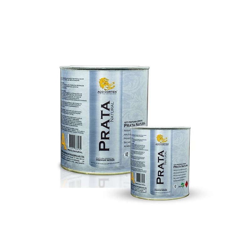 Tinta metálica efeito Prata Natural - base automotiva - mini kit 900ml ...