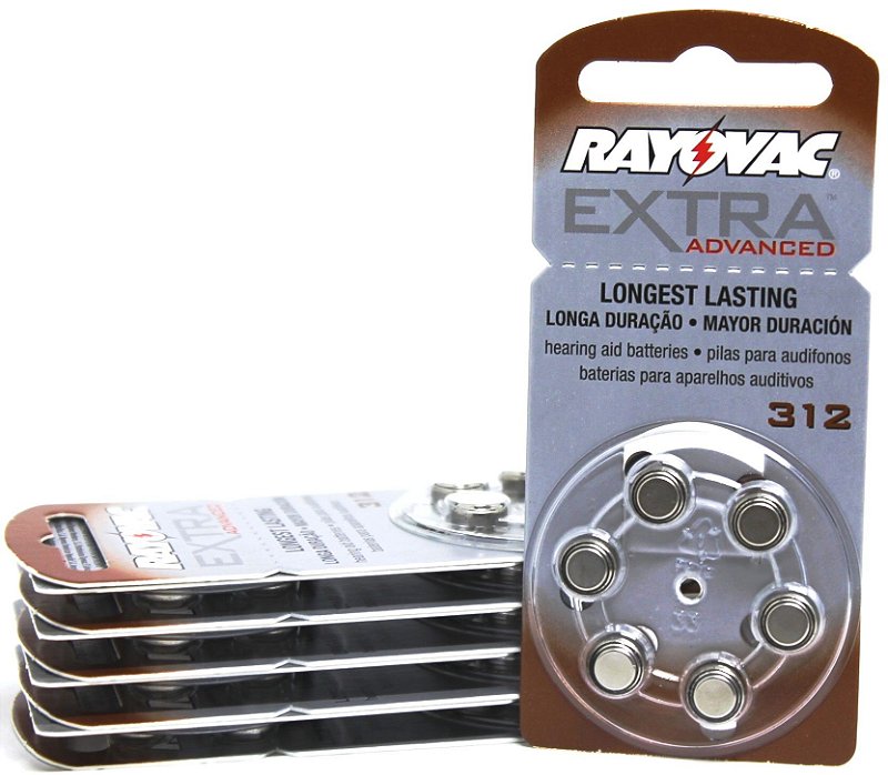 Rayovac 312 / PR41 - 10 Cartelas - 60 Baterias para Aparelho Auditivo - SONORAWEB PJ