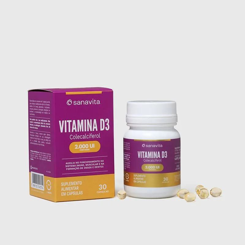 Vitamina D3 Vita D3 30 Cápsulas - Sanavita - Corpo10 Suplementos - Comprar Suplementos em Campinas