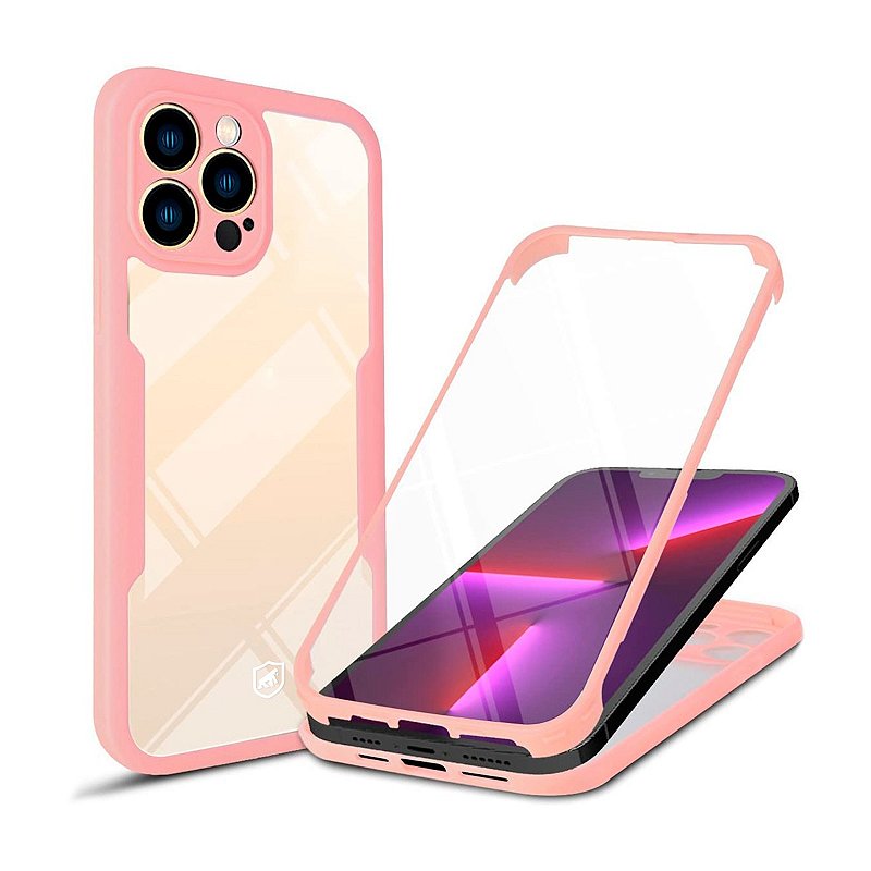 Capa 360 para iPhone 13 Pro - Rosa - Frente e Verso - Gshield - Gshield ...