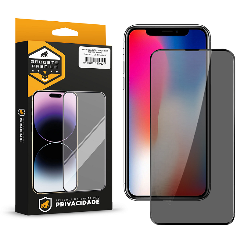 Película para iPhone X - Defender Pro Privacidade - Preta - Gshield ...