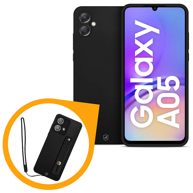 Kit Capa Silicon Veloz para Samsung Galaxy A05 + Ring Socket + Cordão ...