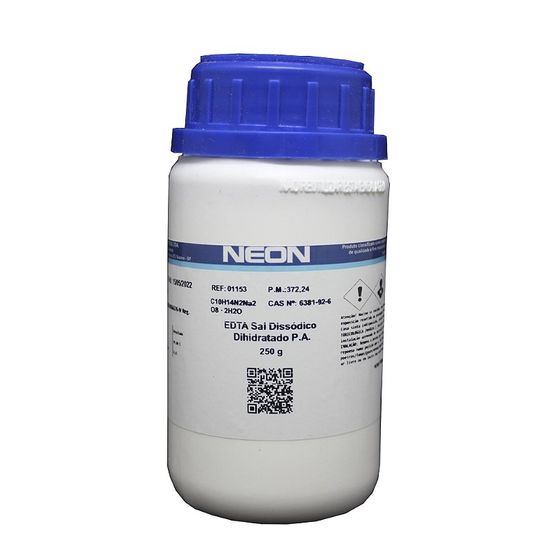 EDTA SAL DISSODICO DIHIDRATADO PA 250G CAS 6381-92-6 - Didática SP