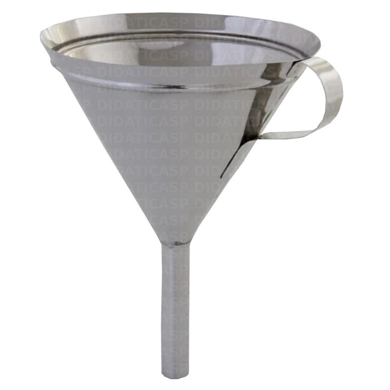 FUNIL EM ACO INOX COM OU SEM ALCA - Didática SP