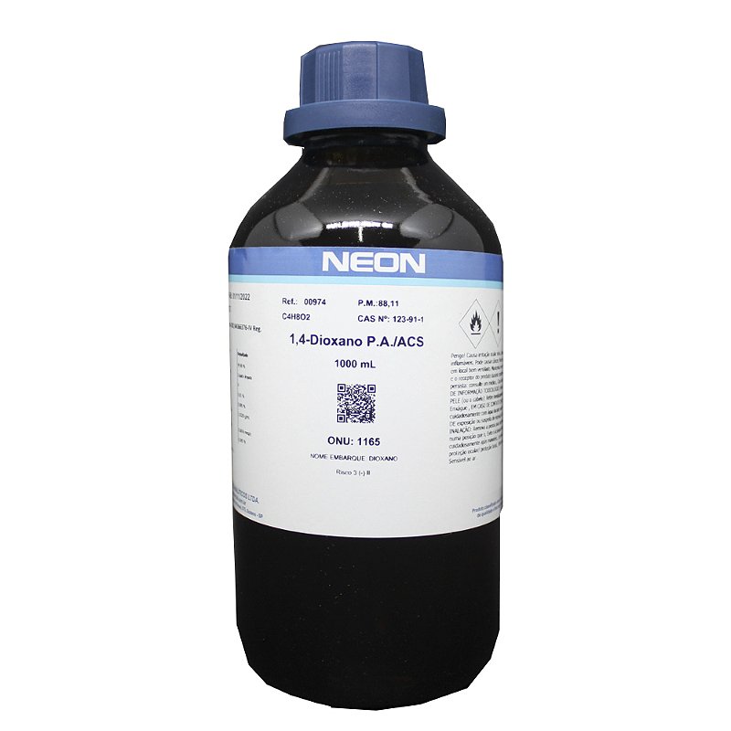 1,4-DIOXANO PA ACS 1L CAS 123-91-1 - Didática SP