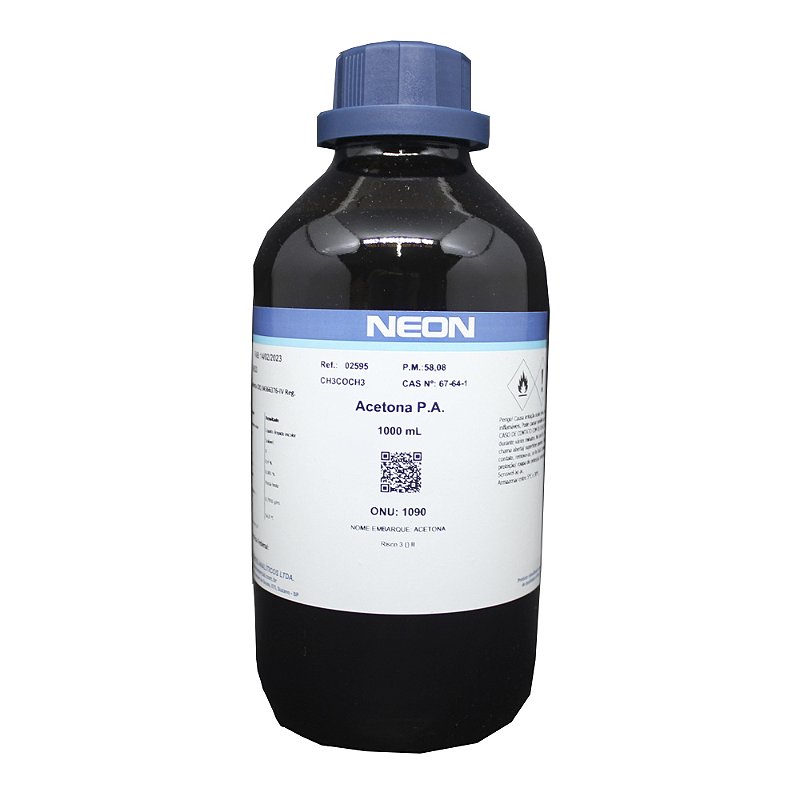 ACETONA PA 1L CAS 67-64-1 *PF/SSP* CONCENTRACAO 99,5 DENSIDADE 0,79 ...