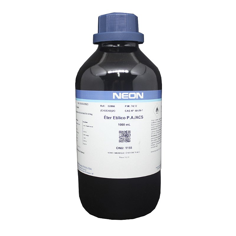 ETER ETILICO PA ACS 1L CAS 60-29-7 *PF/SSP* CONCENTRACAO 98 DENSIDADE ...