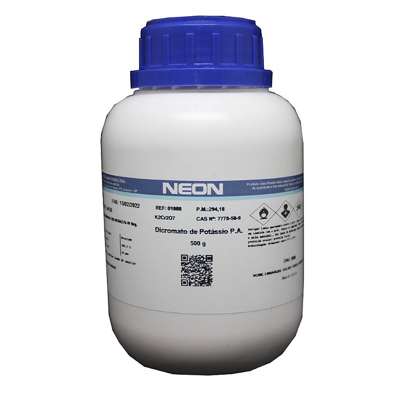 DICROMATO DE POTASSIO PA 500G CAS 7778-50-9 *PF/SSP* - Didática SP