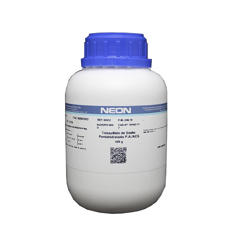 TIOSSULFATO DE SODIO PENTAHIDRATADO PA ACS 500G CAS 10102-17-7 ...