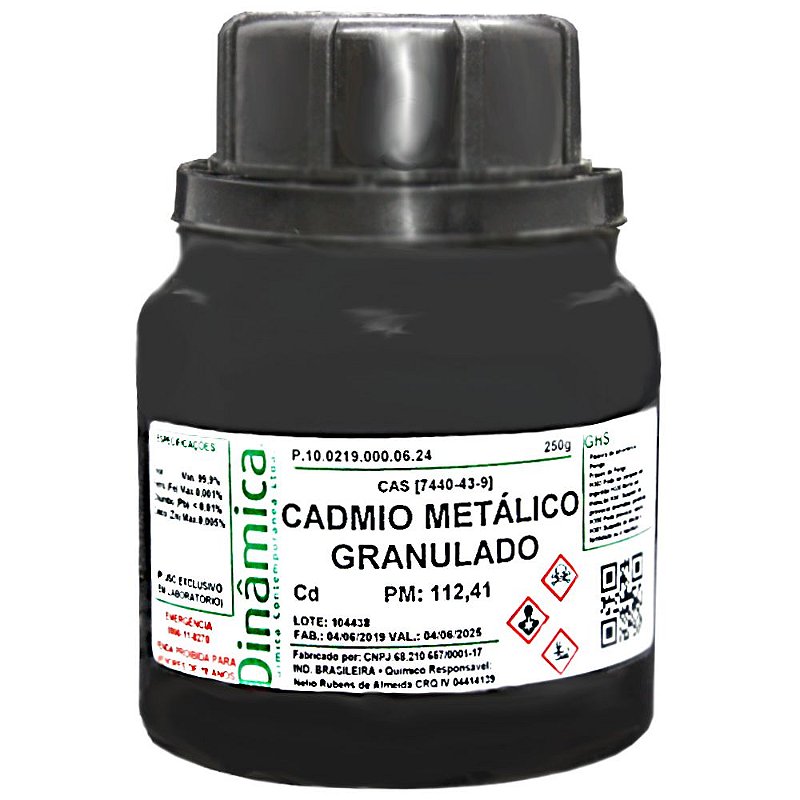 CADMIO METALICO GRANULADO 250G - Didática SP