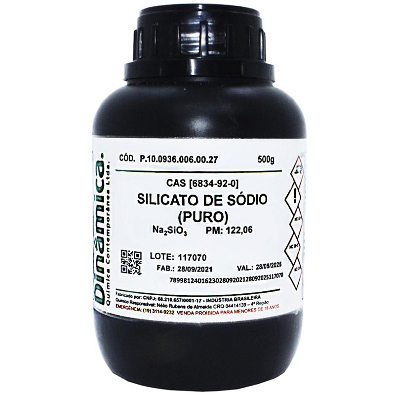 SILICATO DE SODIO PURO 500G - Didática SP