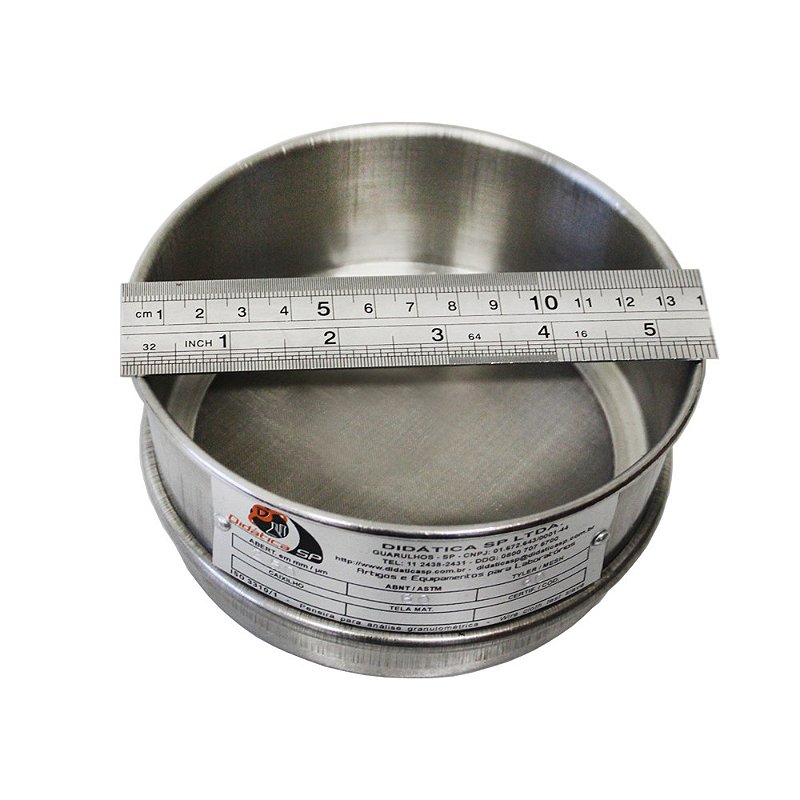 Peneira Granulométrica 5x2" em inox ASTM 325 MESH/TYLER 325 abertura 0 ...