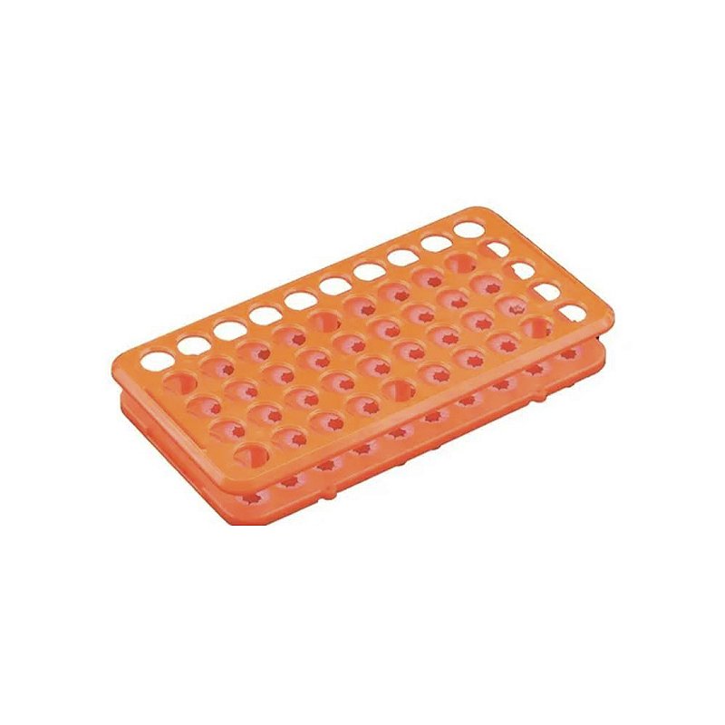 ESTANTE PARA 50 TUBOS COM VENTOSA PSAI LARANJA - Didática SP