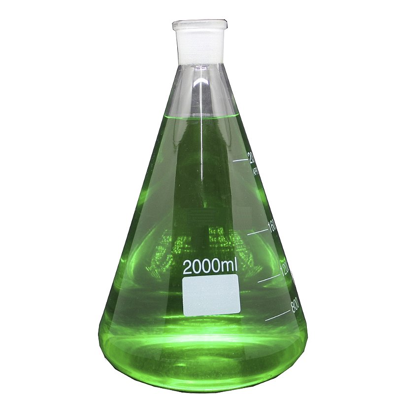 ERLENMEYER DE VIDRO 2L COM JUNTA 24/40 - Didática SP - Didática SP